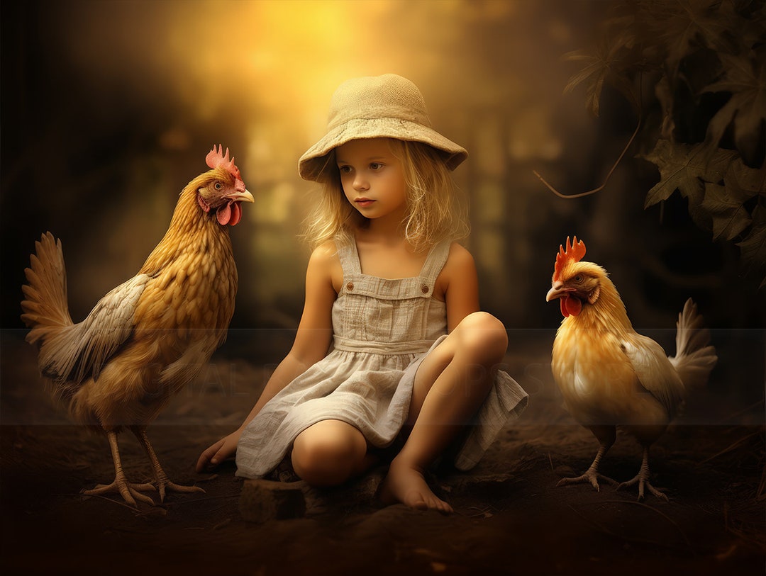 Rustic Digital Backdrop, Hens on the Farm, Chickens, Digital Background ...