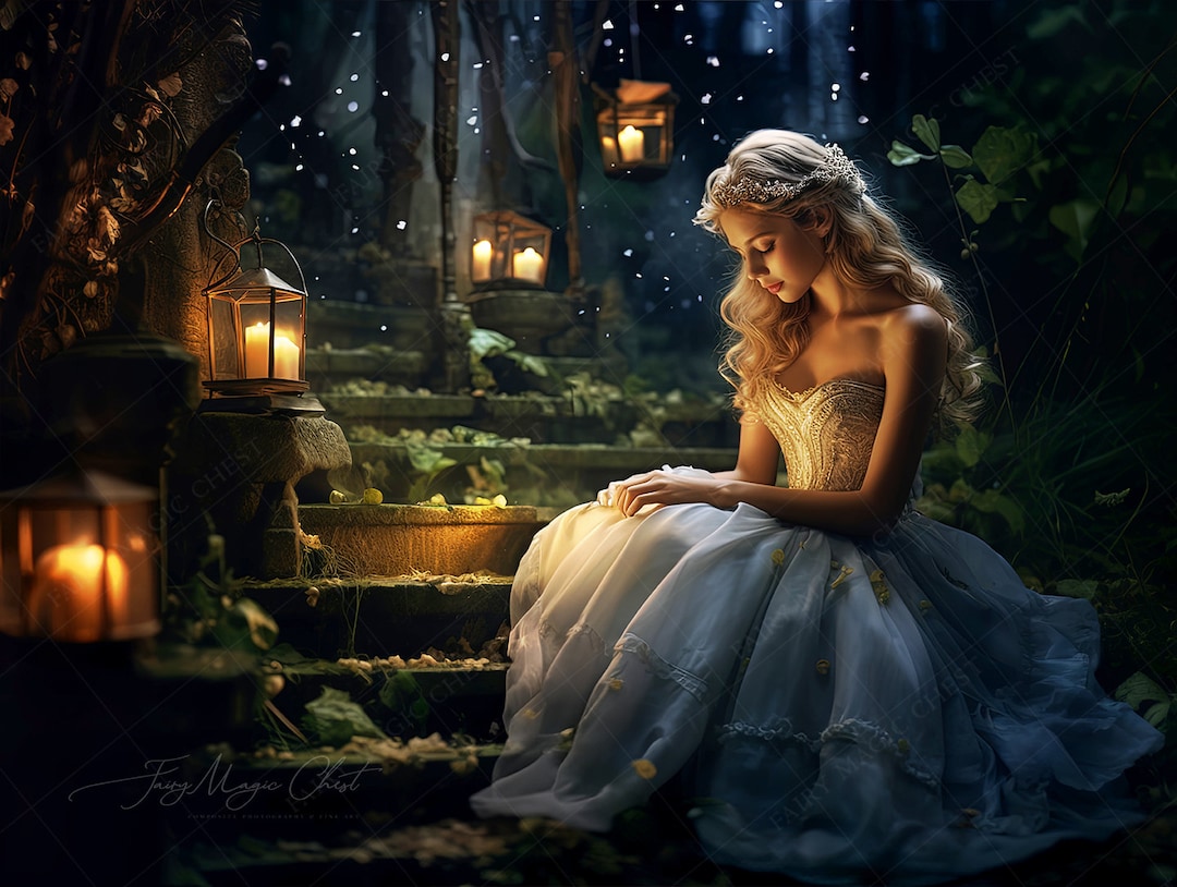 Enchanted Digital Backdrop, Fairy Tale Staircase Digital Background ...