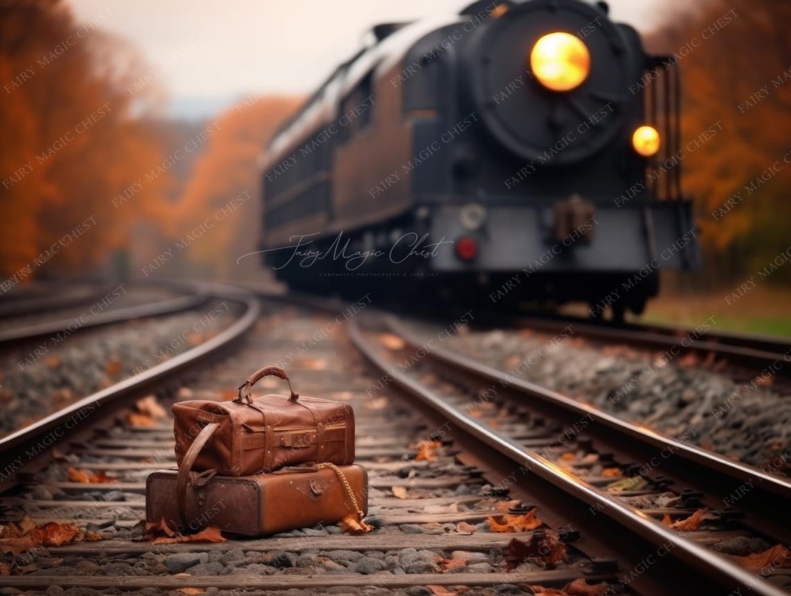 Train Station Digital Background / Digital Backdrop for Autumn Vintage ...