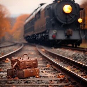 Train Station Digital Background / Digital Backdrop for Autumn Vintage ...