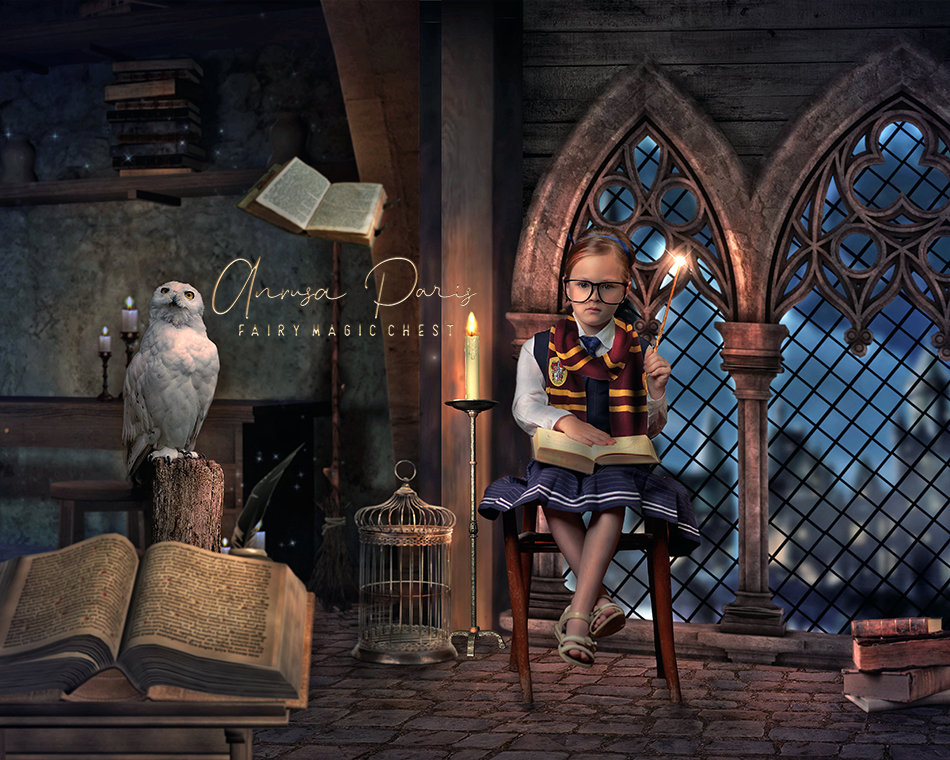 Magical Wizard spell room digital backdrop by Makememagical Harry ...