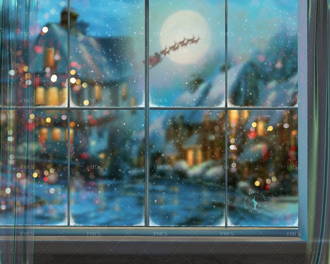 Christmas Window Digital Background / Backdrop for Photography - Etsy