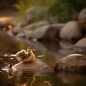 Summer Digital Backdrop for Photography - Ducks in Pond - Digital ...