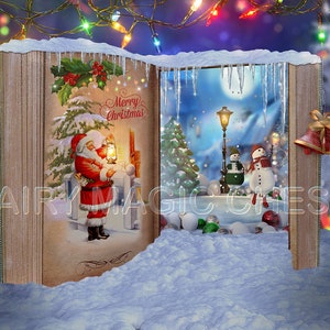 Christmas Open Book Digital Background / Backdrop for Photography and ...