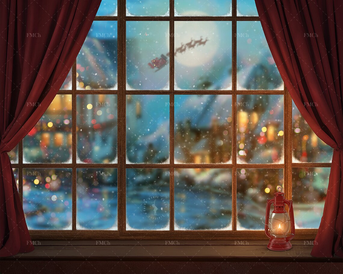 Christmas Window Digital Background / Backdrop for Photography - Etsy