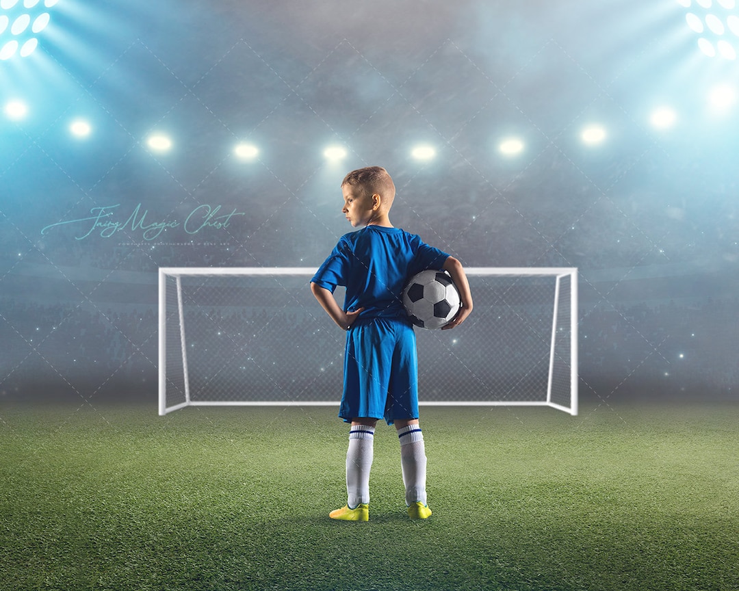 Football Stadium Digital Background / Backdrop . Soccer Stadium With ...