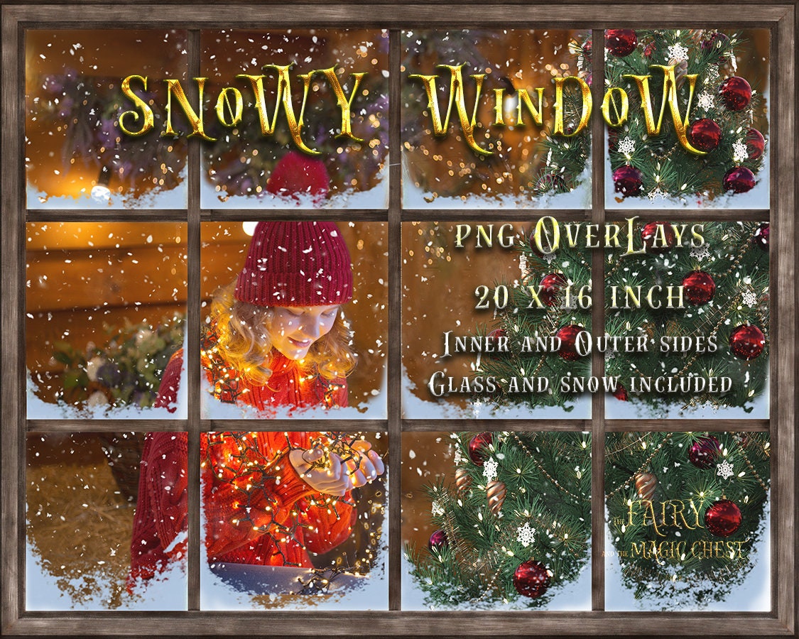 Snowy Window Png Overlay 16 X 20 Inch Inner and Outer Side. - Etsy