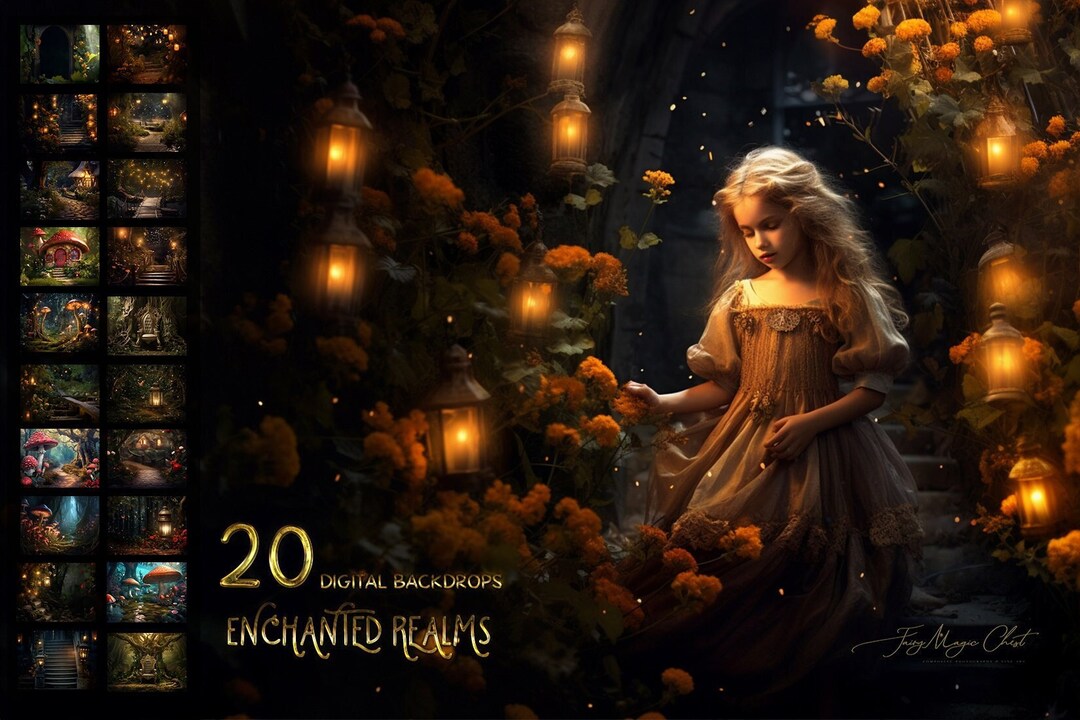 Fairytale Digital Backdrops Bundle - 20 Digital Backgrounds for ...