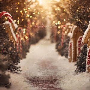 Christmas Digital Photography Backdrop: Winter Candy Cane Lane (digital ...