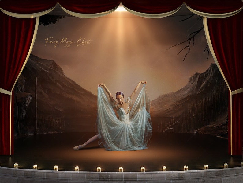 Digital Backdrop. Classic Theater Stage, Perfect for Ballet. Digital ...