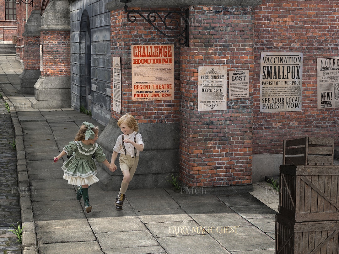 Vintage Digital Backdrop, Old London Late 1800's Early 1900's, Retro ...