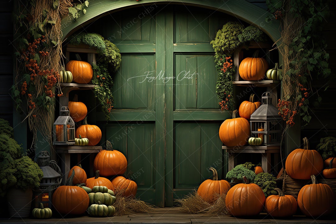 Halloween Digital Backdrop for Photography, Digital Background. Green ...