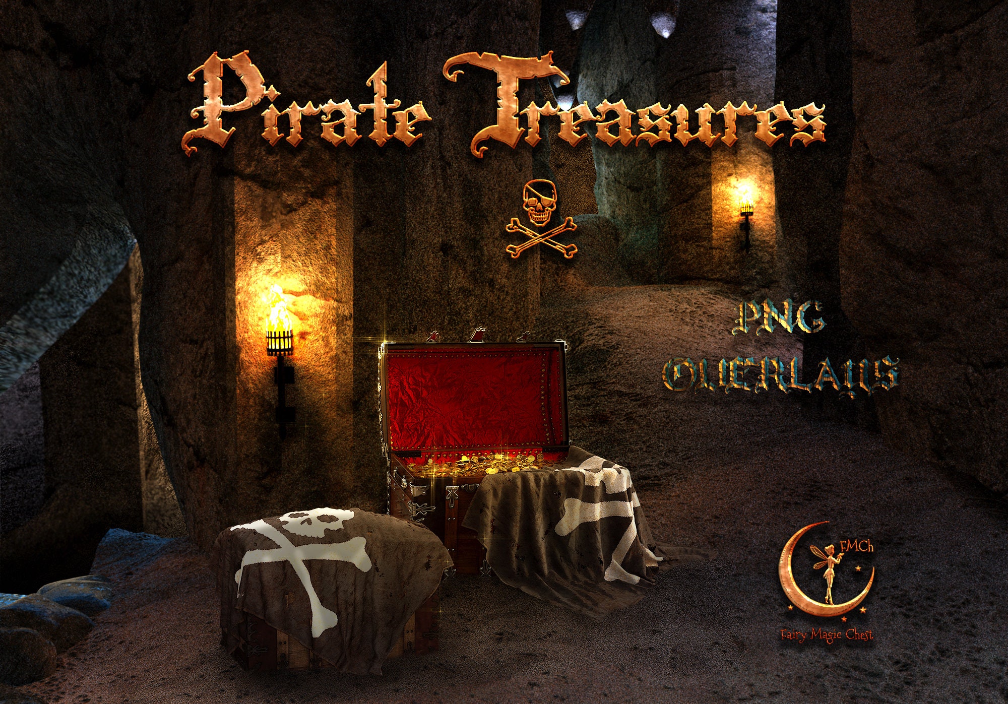 Pirate Treasure Chest , Png Overlay . Various Positions, Different ...