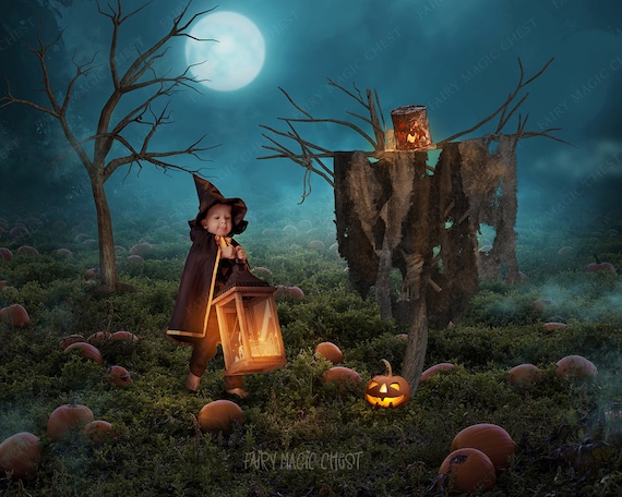 Halloween digital background / backdrop for photography and | Etsy