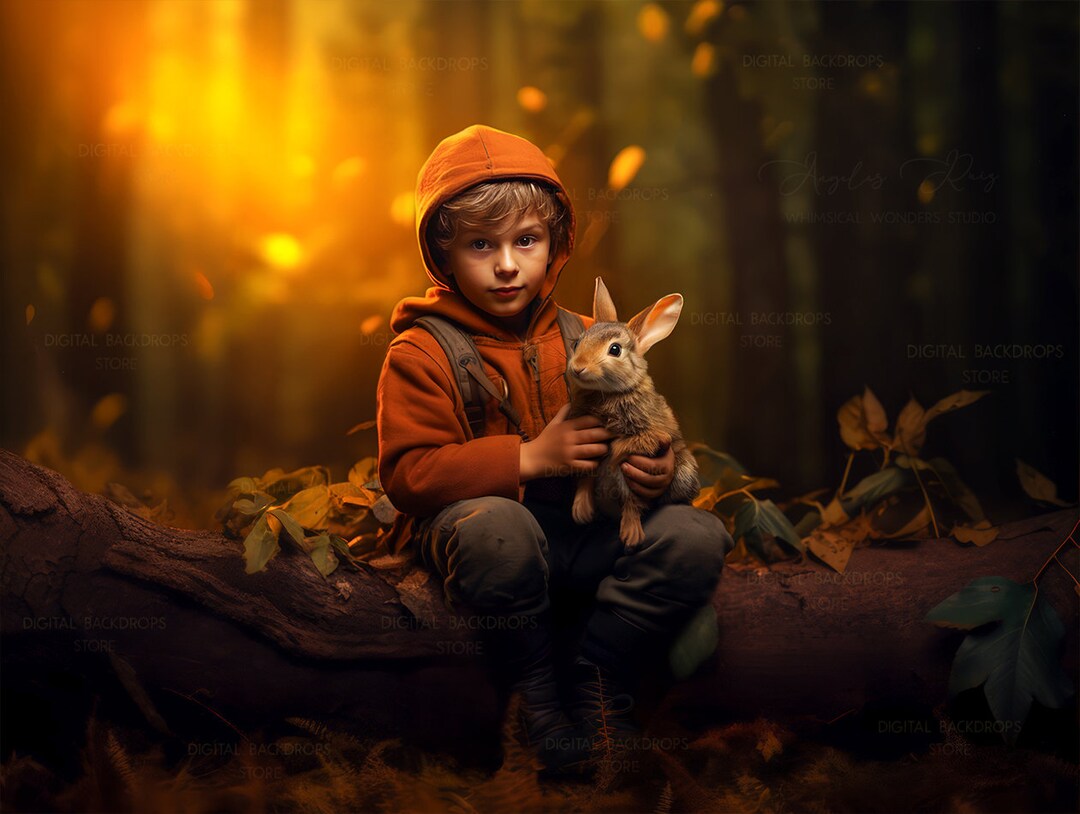 Forest Photography Digital Backdrop: Tree Trunk Scene (instant Download ...