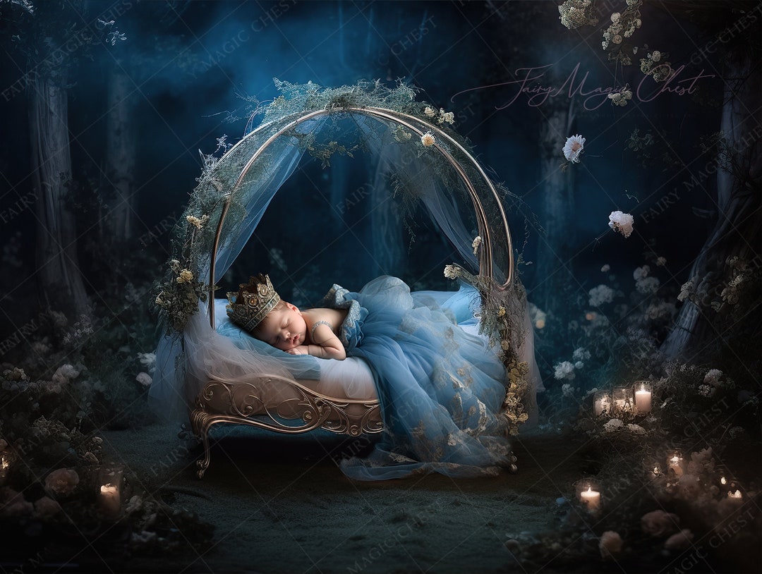 Newborn Digital Background , Baby Girl Crib Digital Backdrop, Flowers ...