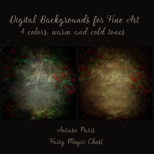 Painted Digital Backgrounds for Fine Art With Roses, Digital Backdrop ...