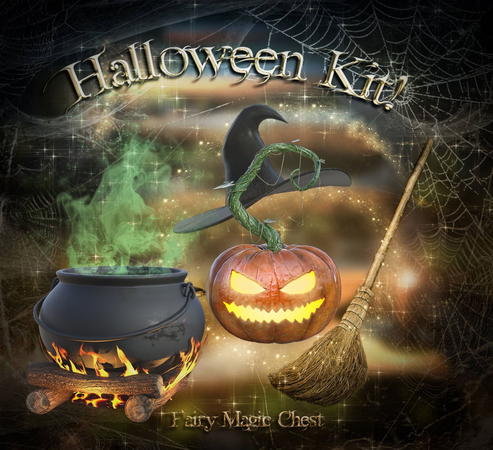 Halloween Kit. Overlay Clipart Png on Transparent | Etsy