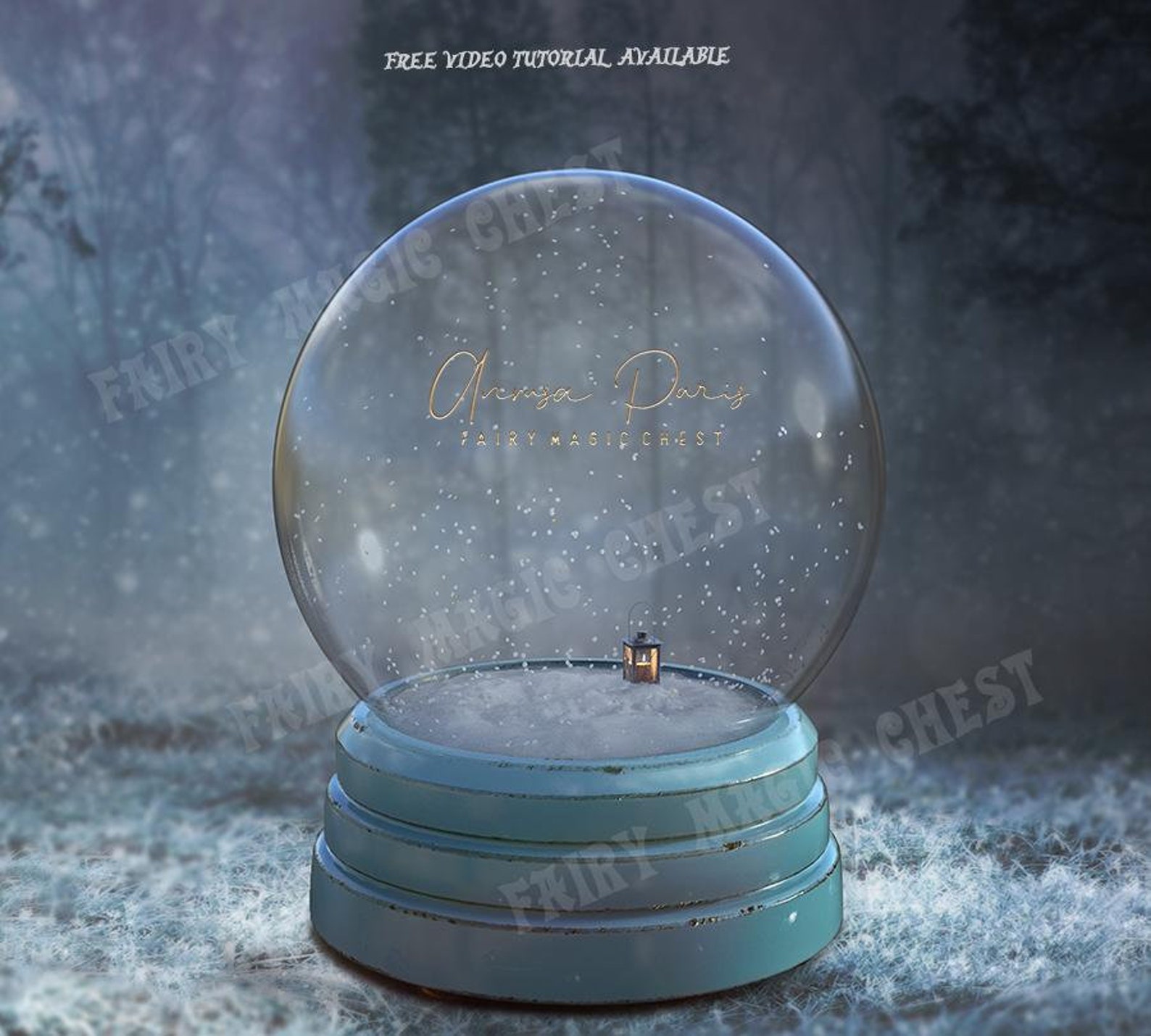 Digital Background With Winter Snow Globe , Digital Backdrop for ...