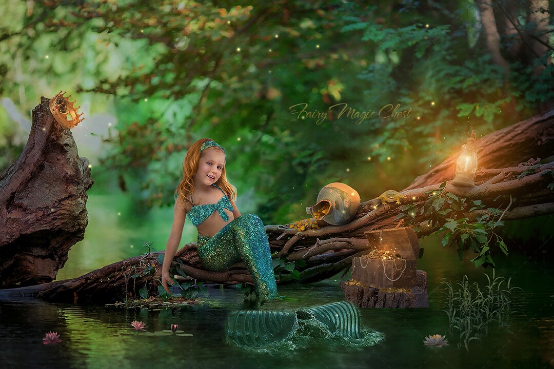 Digital Background for Mermaid, With Tail Included on the Scene ...