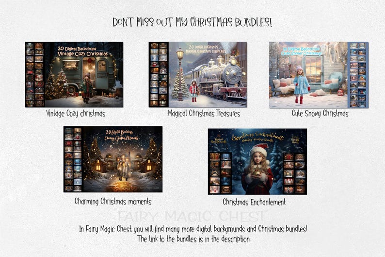 Santa Claus & Reindeer Christmas Scene: Digital Photography Backdrop ...