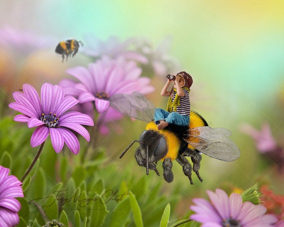 Bumblebee Digital Background / Backdrop for Kids Photography. - Etsy