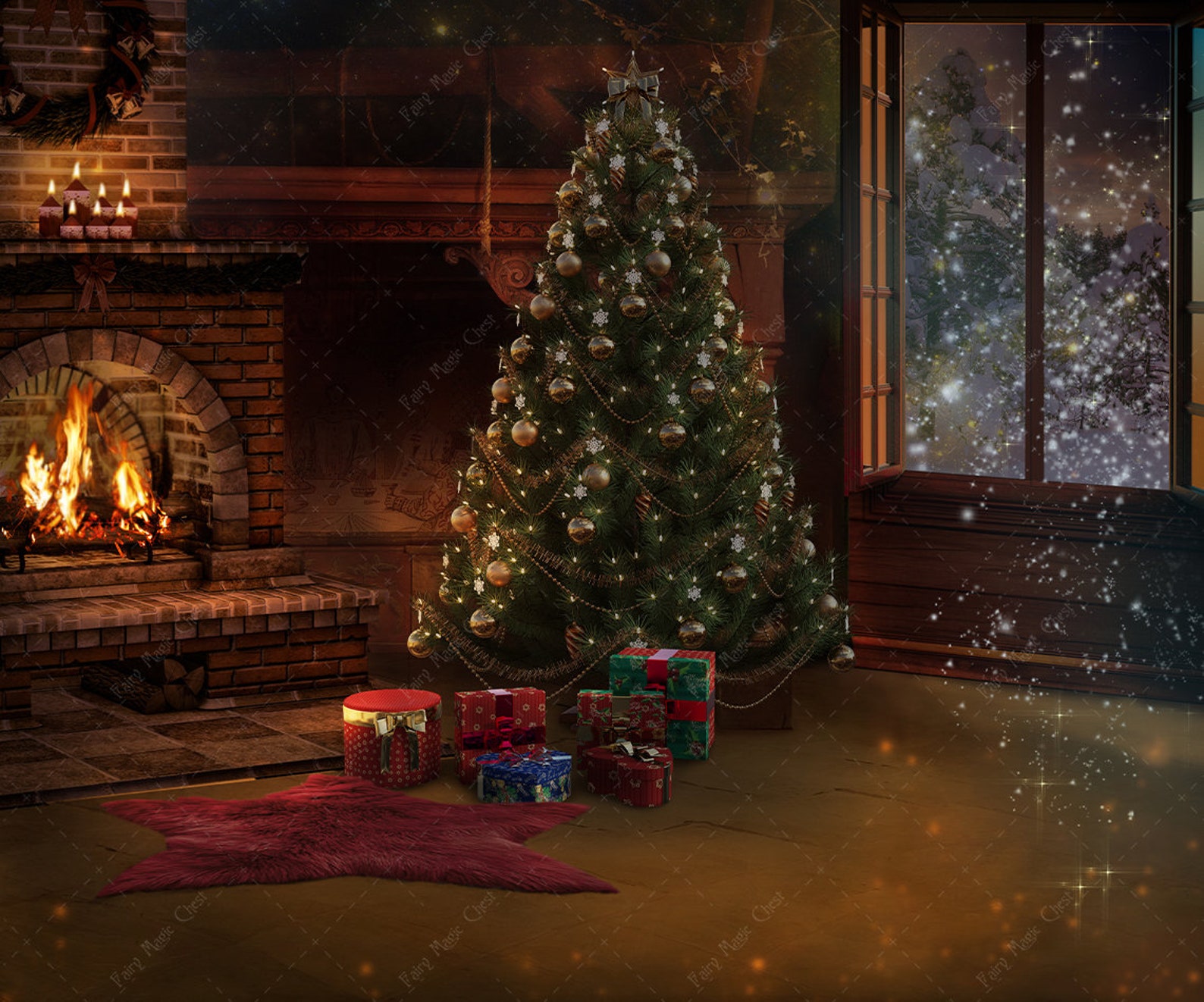 2 Christmas Digital Background Digital Backdrops for - Etsy