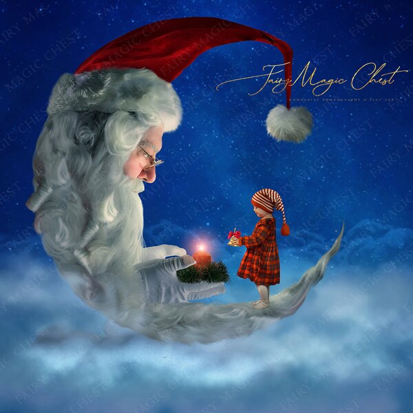 Santa Claus Moon - Etsy