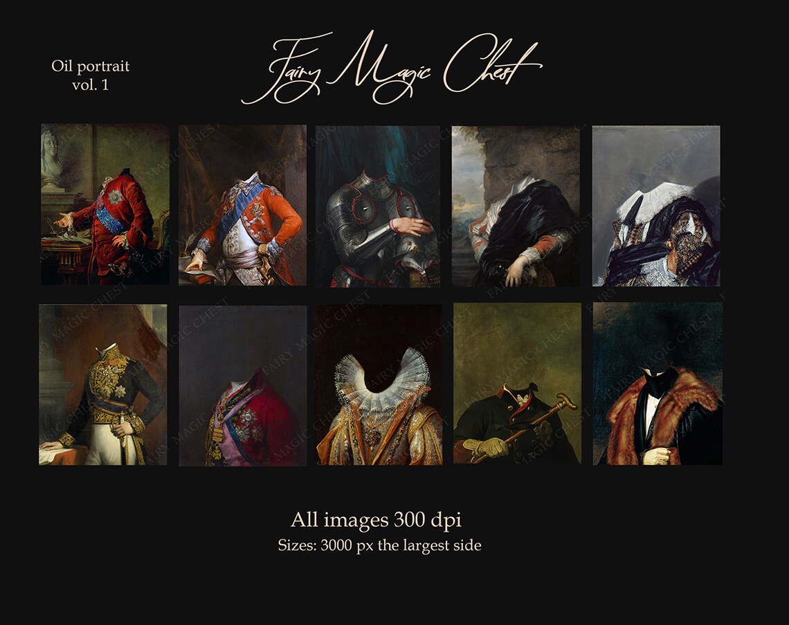 Old Masters / Oil Portrait Templates Vol. 1 . Painting - Etsy