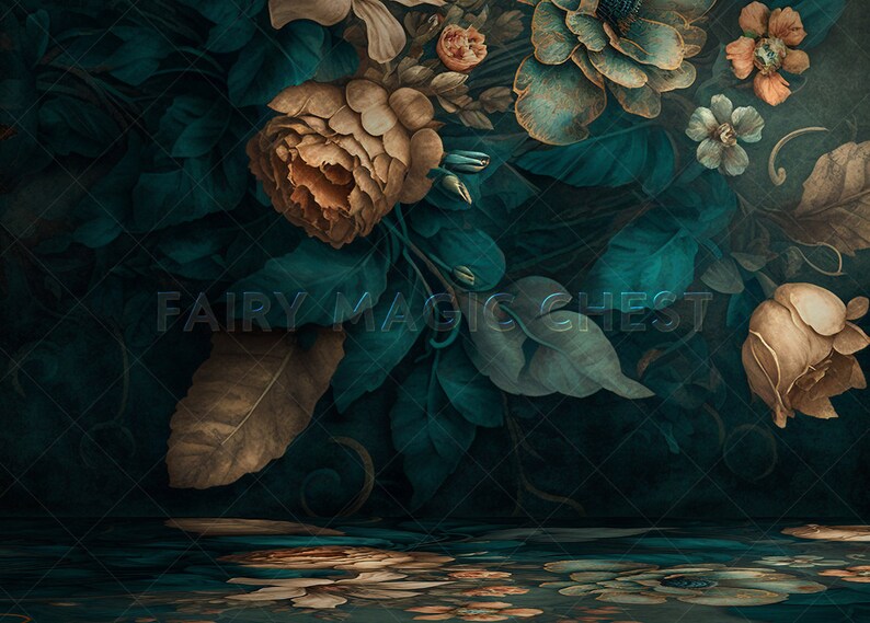 Floral Blue Digital Background for Fine Art Photography. - Etsy