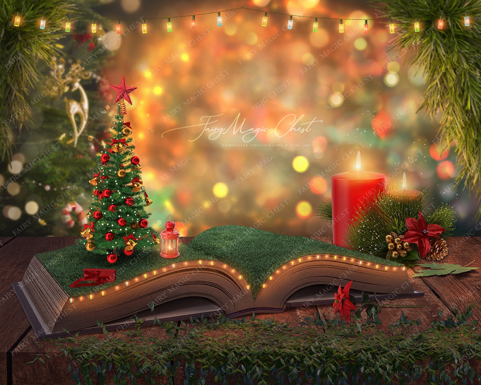 Christmas Digital Background. Digital Backdrop. Magical Scene - Etsy