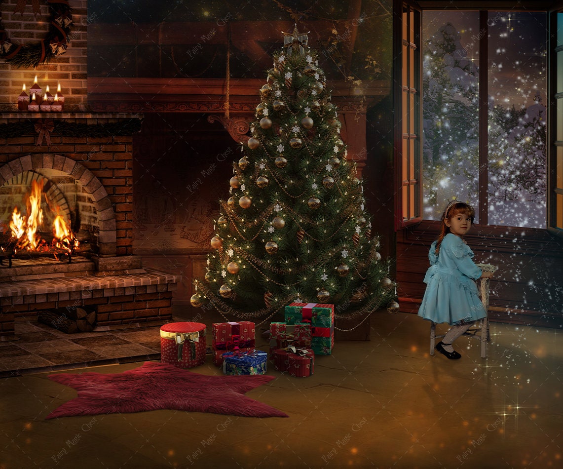 2 Christmas Digital Background Digital Backdrops for - Etsy