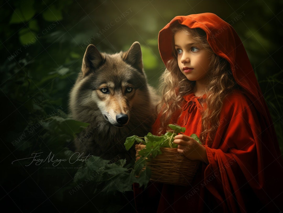 Digital Background. Enchanted Forest Wolf Digital Backdrop - Little Red ...