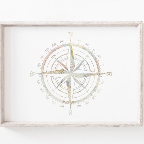 Compass Wall Art Traveller Nursery Traveler Playroom Decor - Etsy
