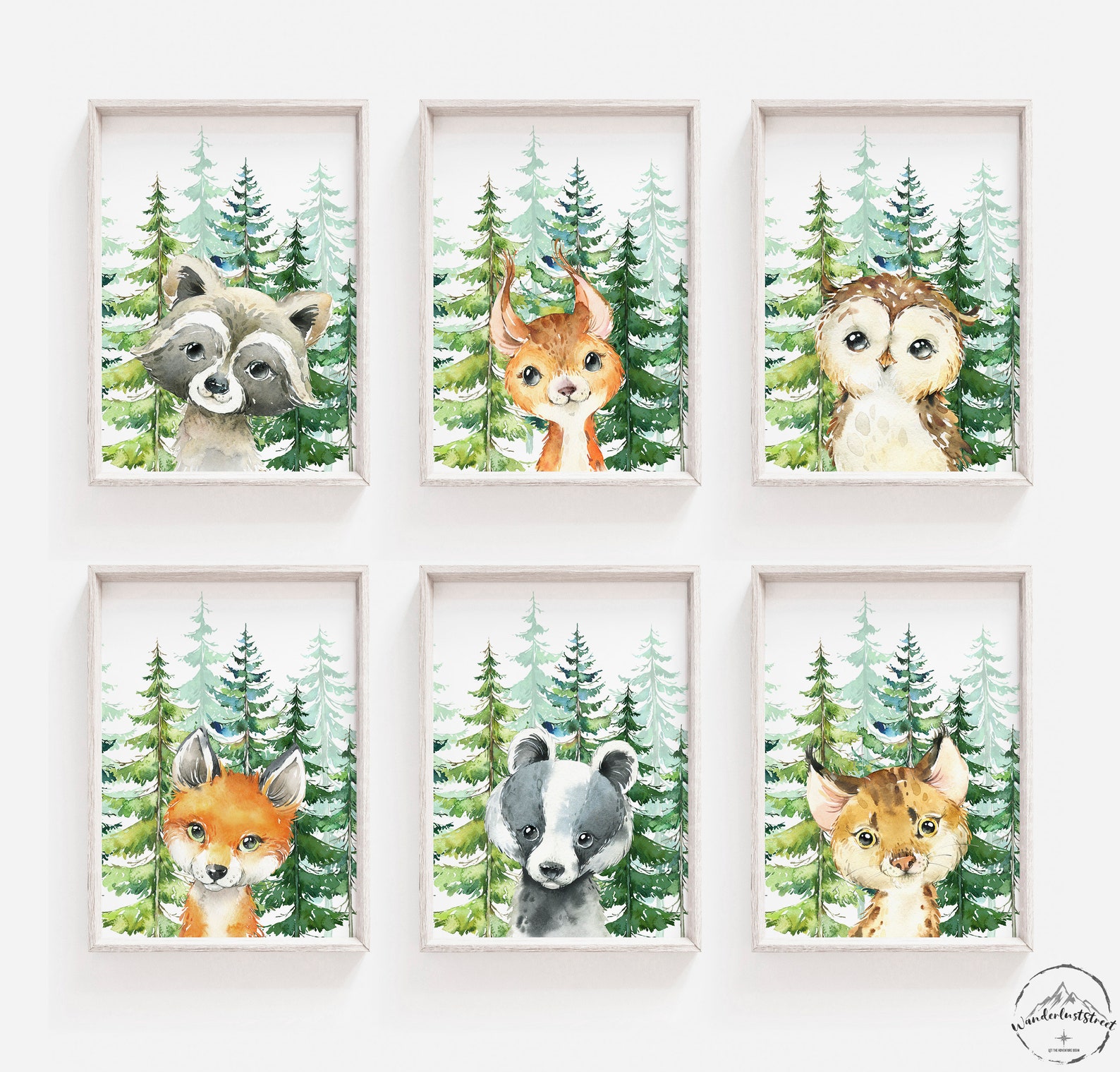 Peek a Boo Animal Wall Art Woodland Creatures Nursery Decor - Etsy