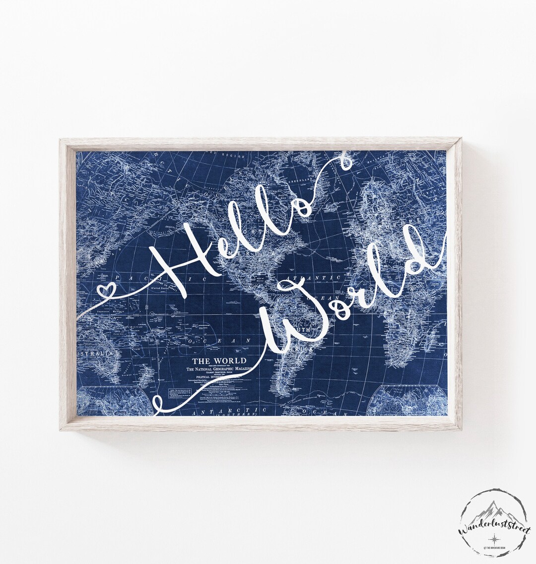 Hello World Wall Art, Nursery Wall Art, Travel Art Prints, Hello World ...
