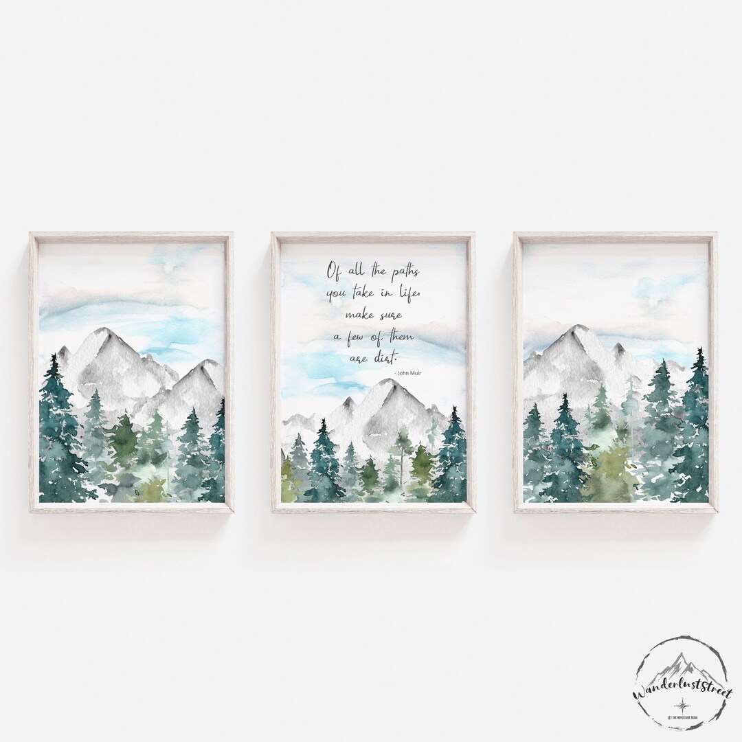 John Muir Quote Wall Art, Mountain Forest Nursery Prints, DIGITAL ...