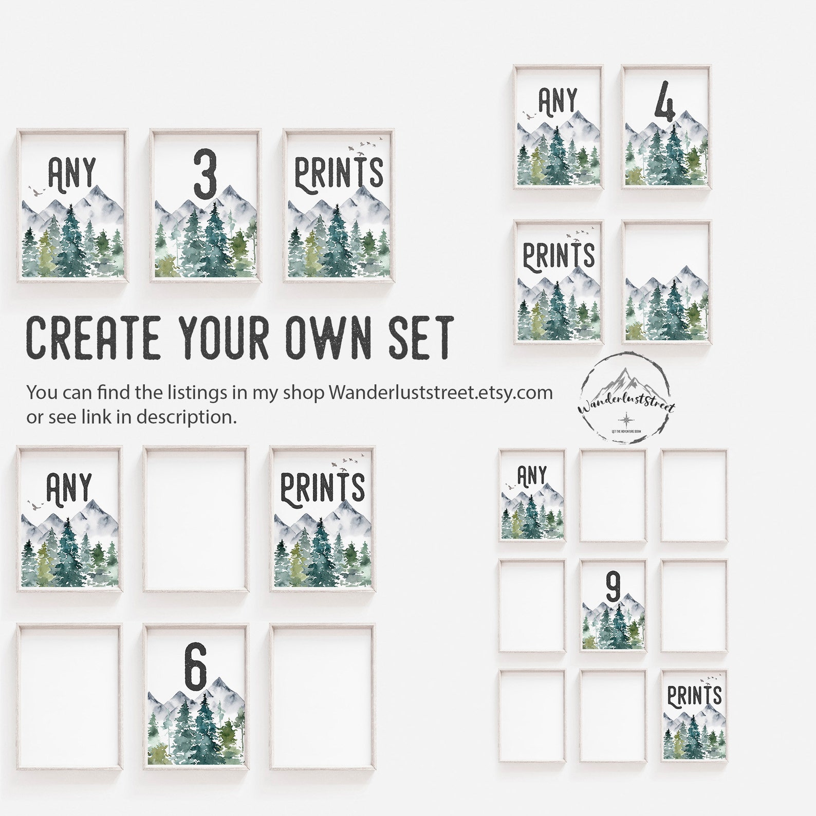 Alphabet and Numbers Prints, Letters & Numbers Art, Kids Bedroom Decor ...