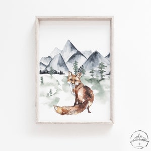 Mountain Animal Wall Art, Boys Nursery Prints, Adventure Nursery Decor ...
