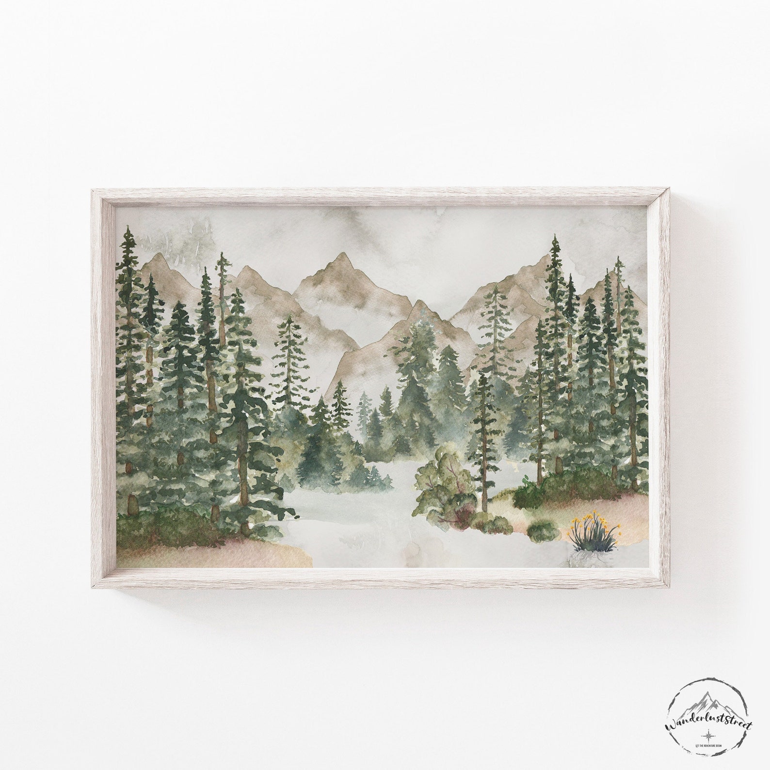 Forest Landscape Wall Art Mountain Scenery Print Woodland - Etsy