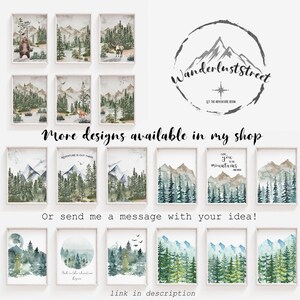 Mountain Wall Art, Mountain View Print, Woodland Printable, DIGITAL ...