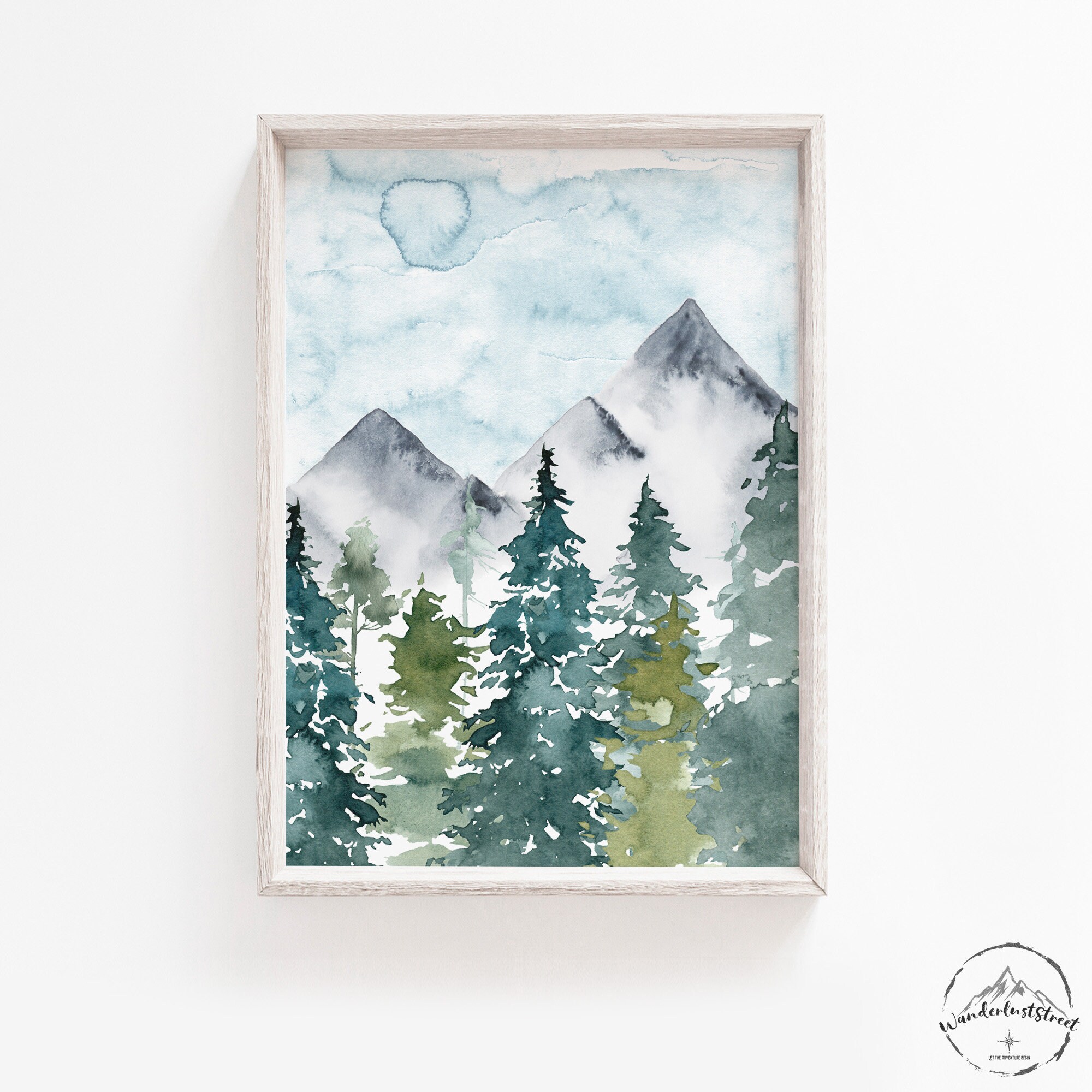 Forest Living Room Decor Mountain Bedroom Deco Nature Office - Etsy