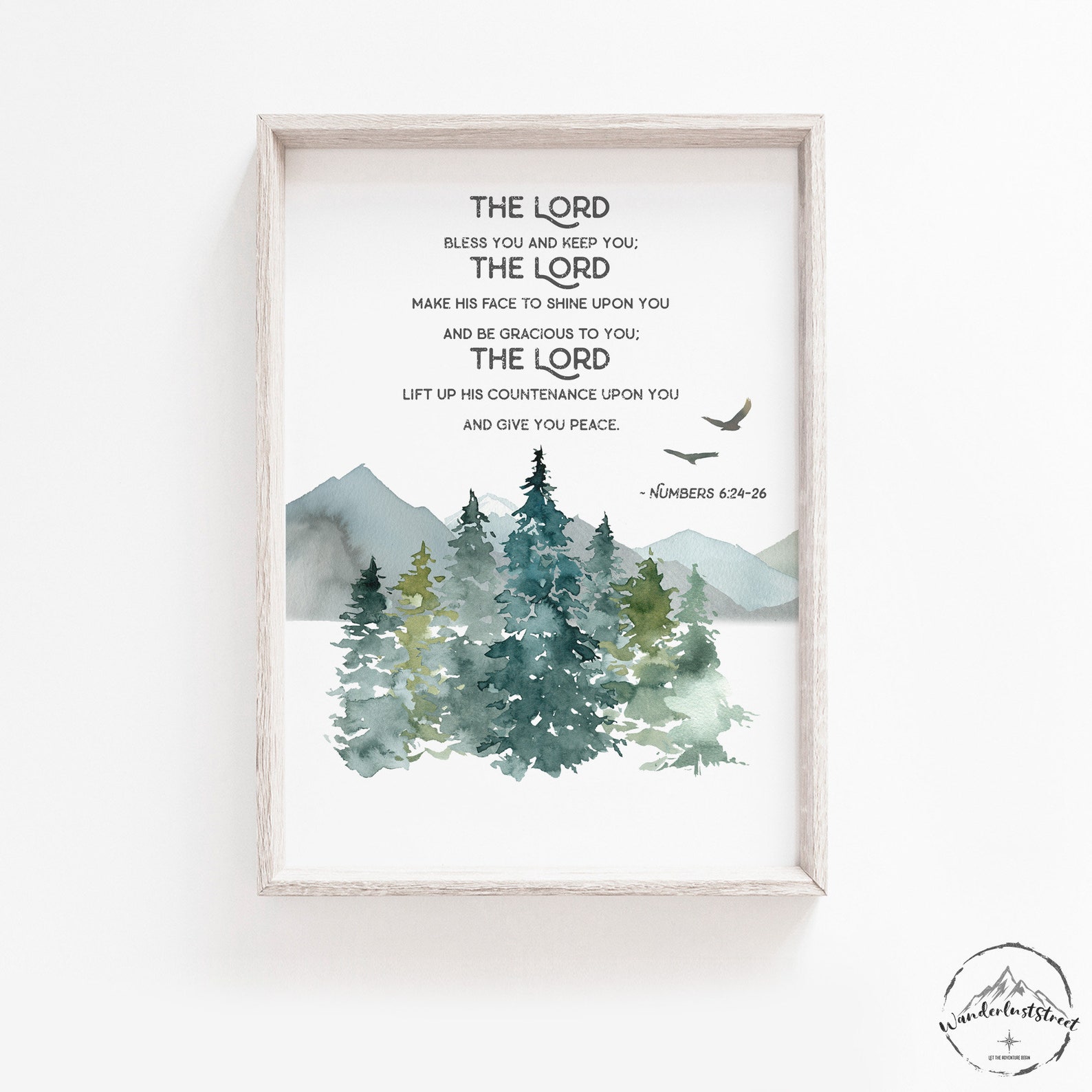 Numbers 6:24-26 Wall Art Bible Verse Nursery Prints Forest - Etsy