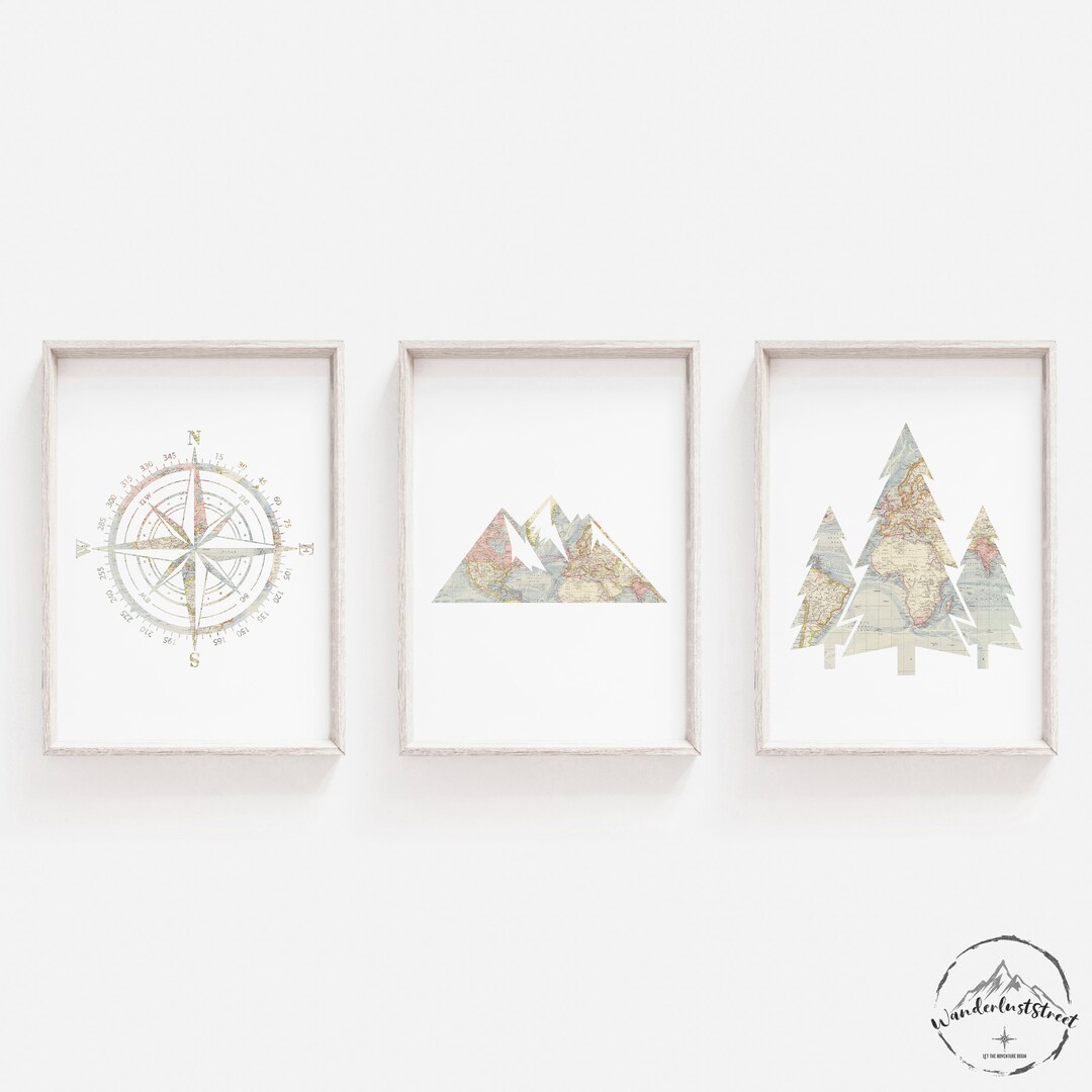 Adventure Bedroom Deco, Travel Nursery Wall Art, Mountain Print ...