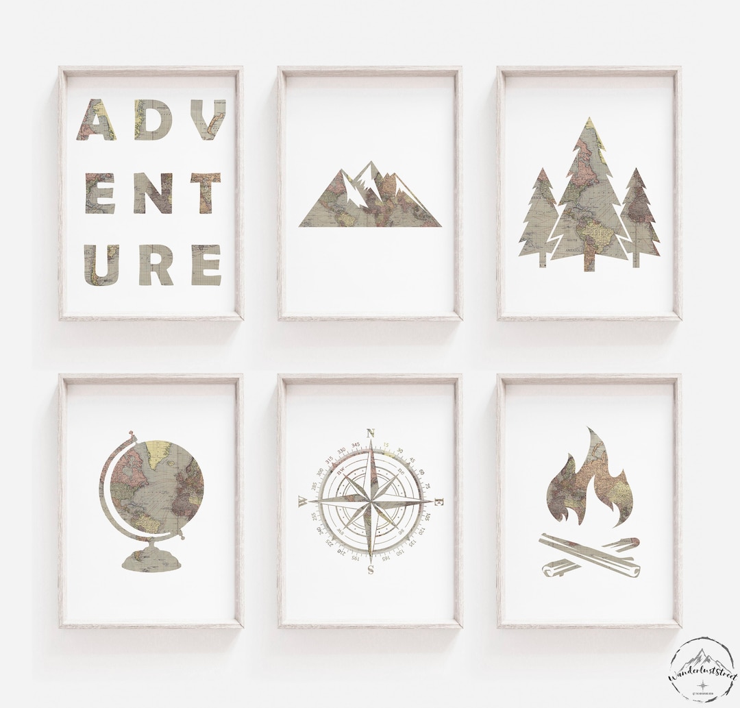 Adventure Bedroom Wall Decor, Woodland Nursery Prints, Camping Bedroom ...