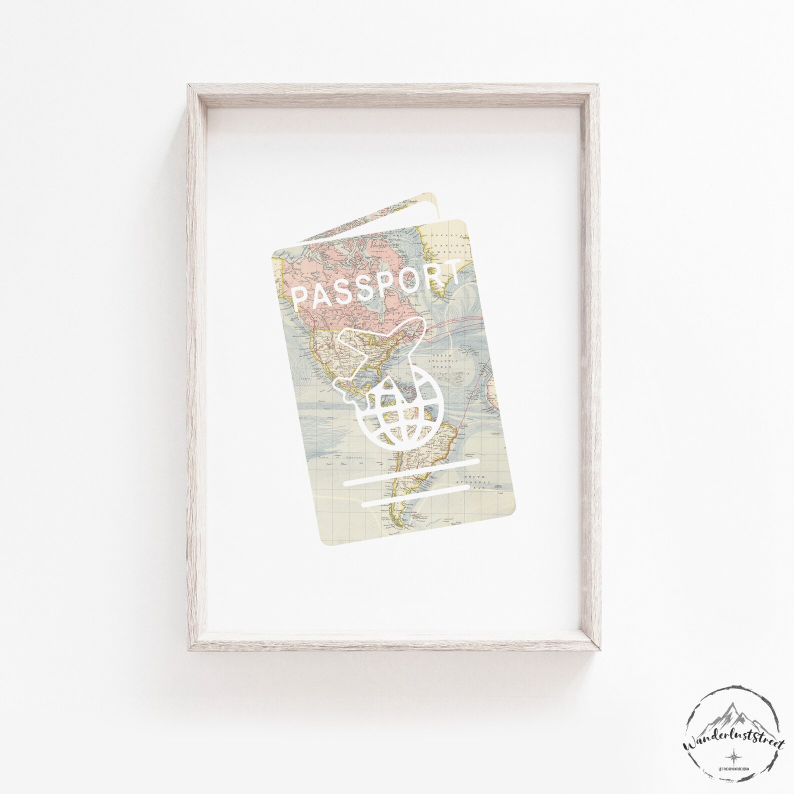 Modern Travel Nursery Wall Art, Passport Wall Art, Adventure Nursery ...