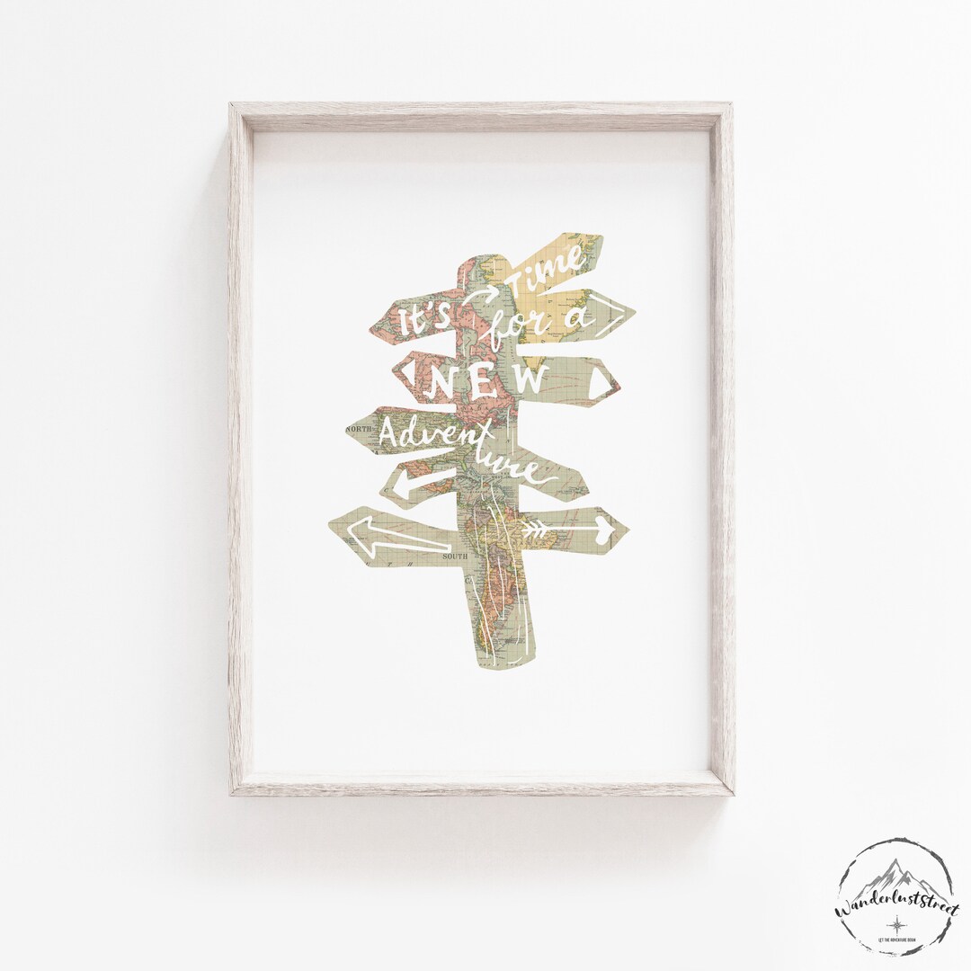 Wanderlust Sign Wall Art, Travel Sign Print, DIGITAL DOWNLOAD ...