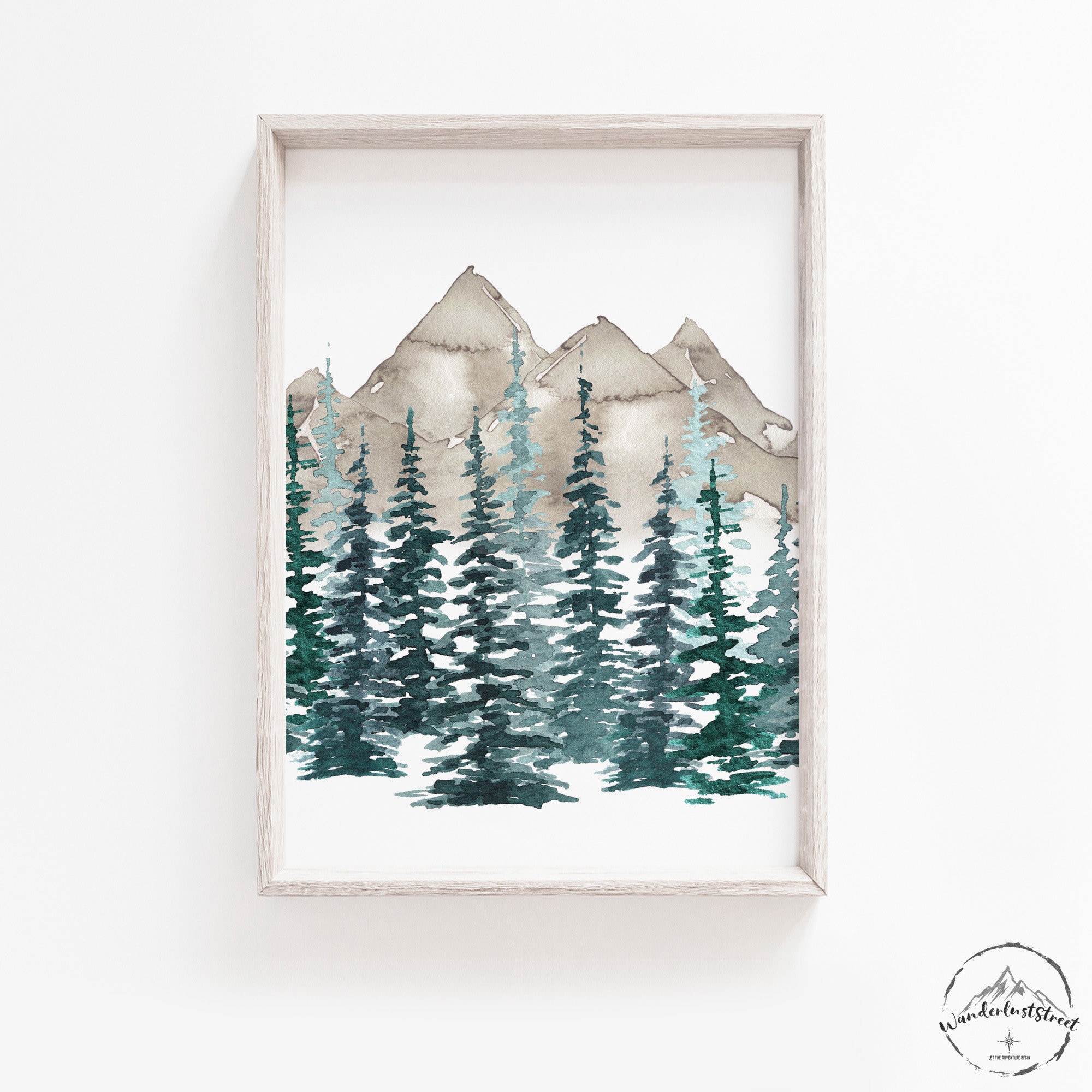 Mountain Nursery Decor Forest Bedroom Wall Art Woodland | Etsy