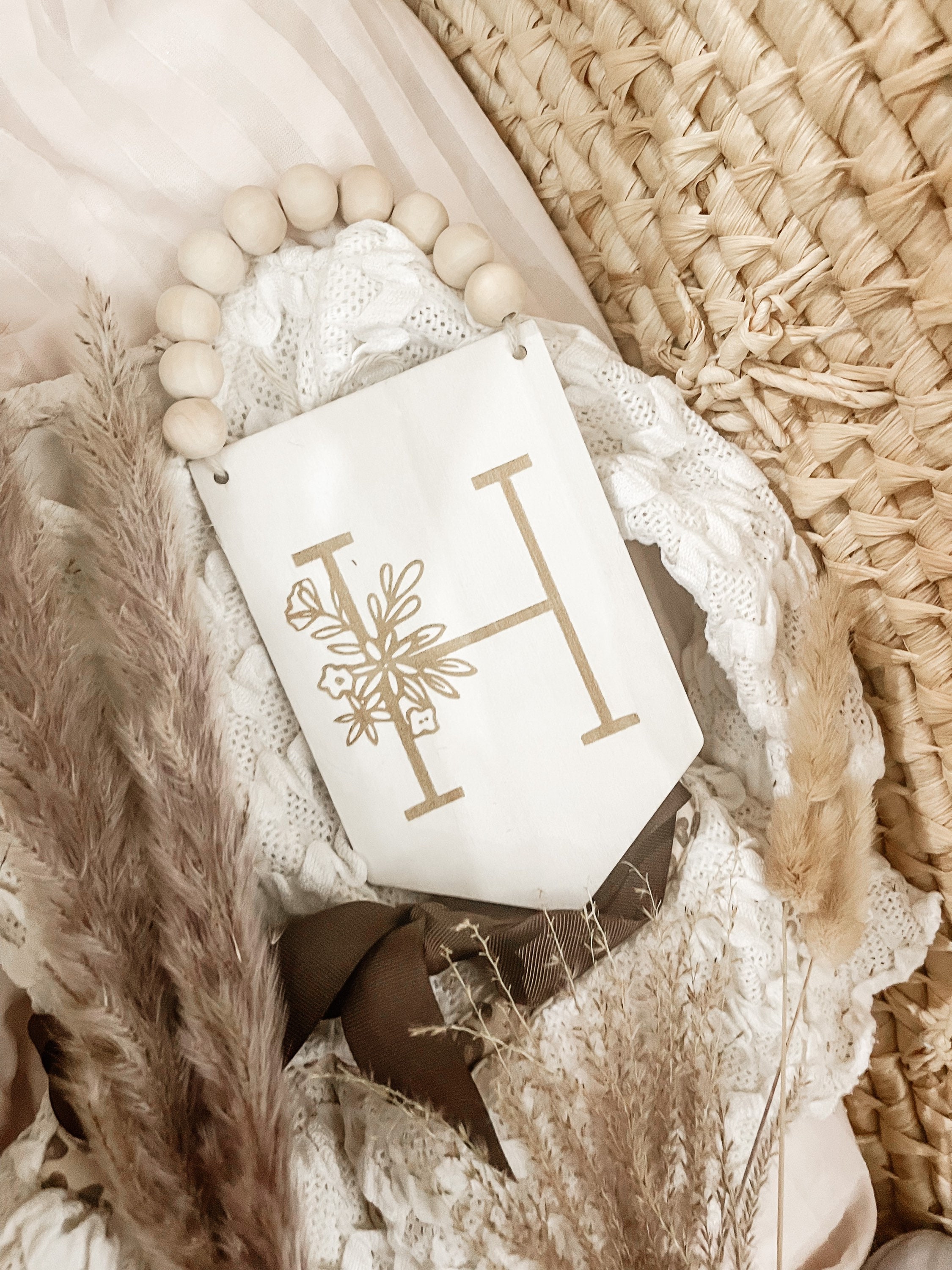 Beaded Single Letter Banner - Etsy