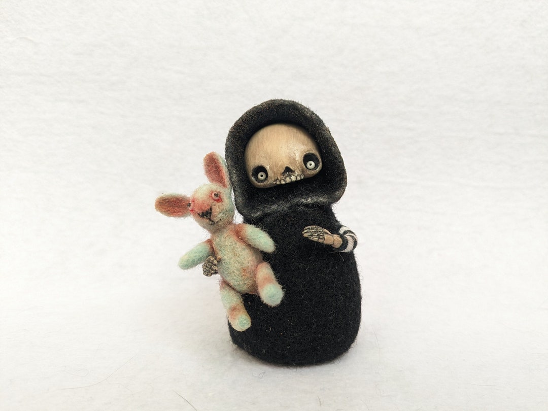 Little Death With Tiny Bunny/ Creepy Toy/ Gothic Doll/ Halloween Toy ...